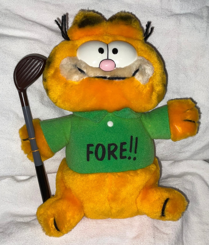 Vintage Plush Garfield the Cat Golfer With Golf Club - Etsy