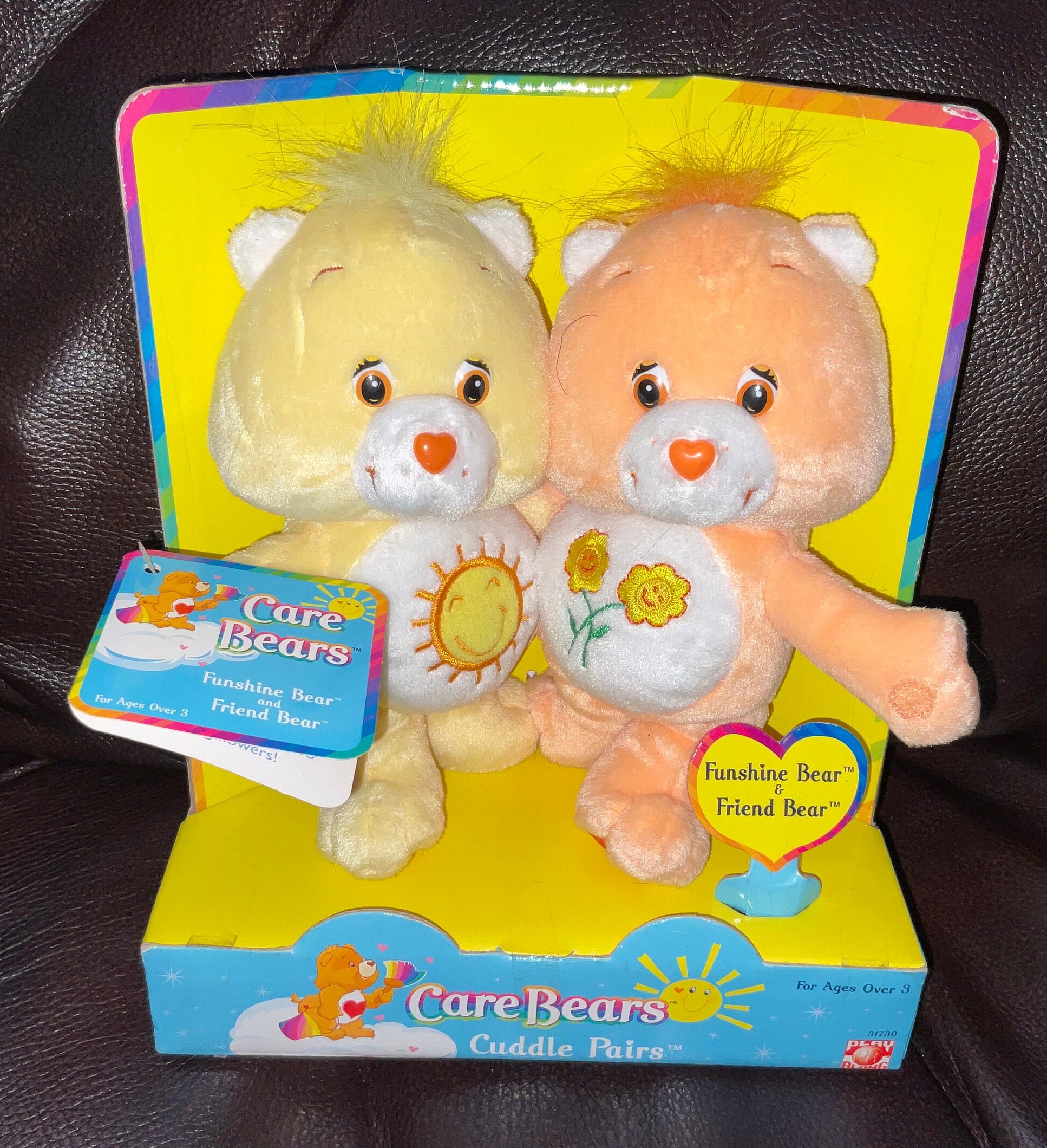2002 Vintage Care Bears Friend Bear And Funshine Bear Plush Cuddle Pair