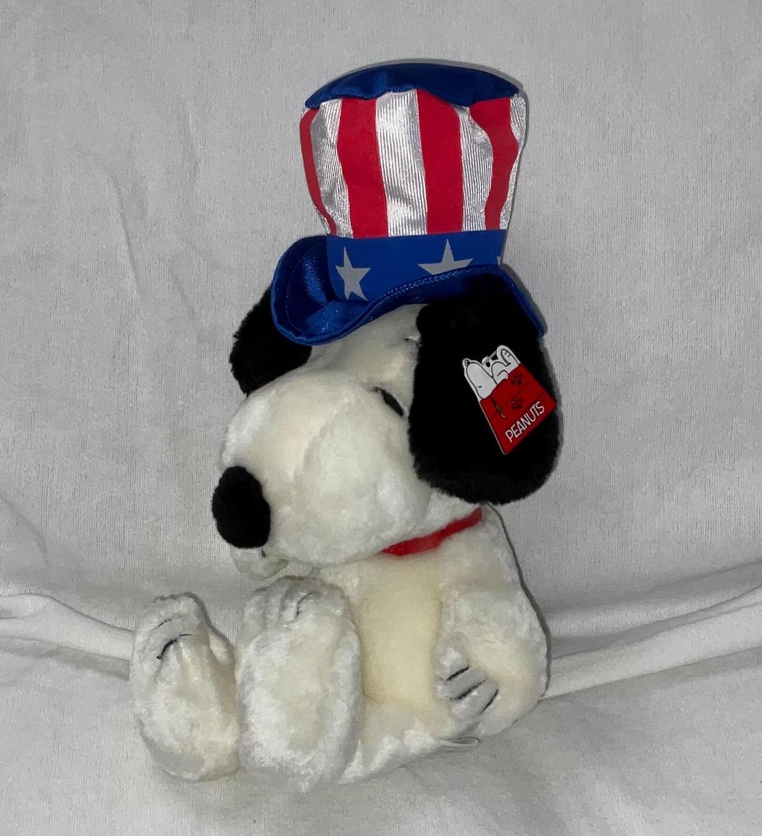 Peanuts Plush 12” Snoopy Wearing Red White and Blue Stars and Stripes Top Hat - Etsy