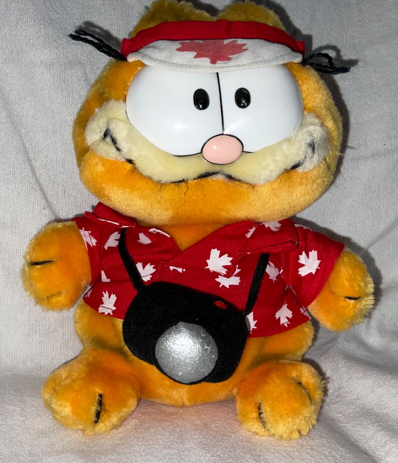 Rare Vintage Plush Garfield the Cat From Canada - Tourist With Camera ...