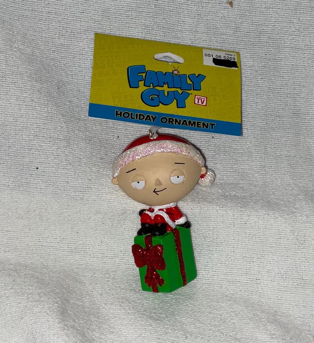 Family Guy Stewie in Santa Suit Sitting on Present Resin Christmas ...