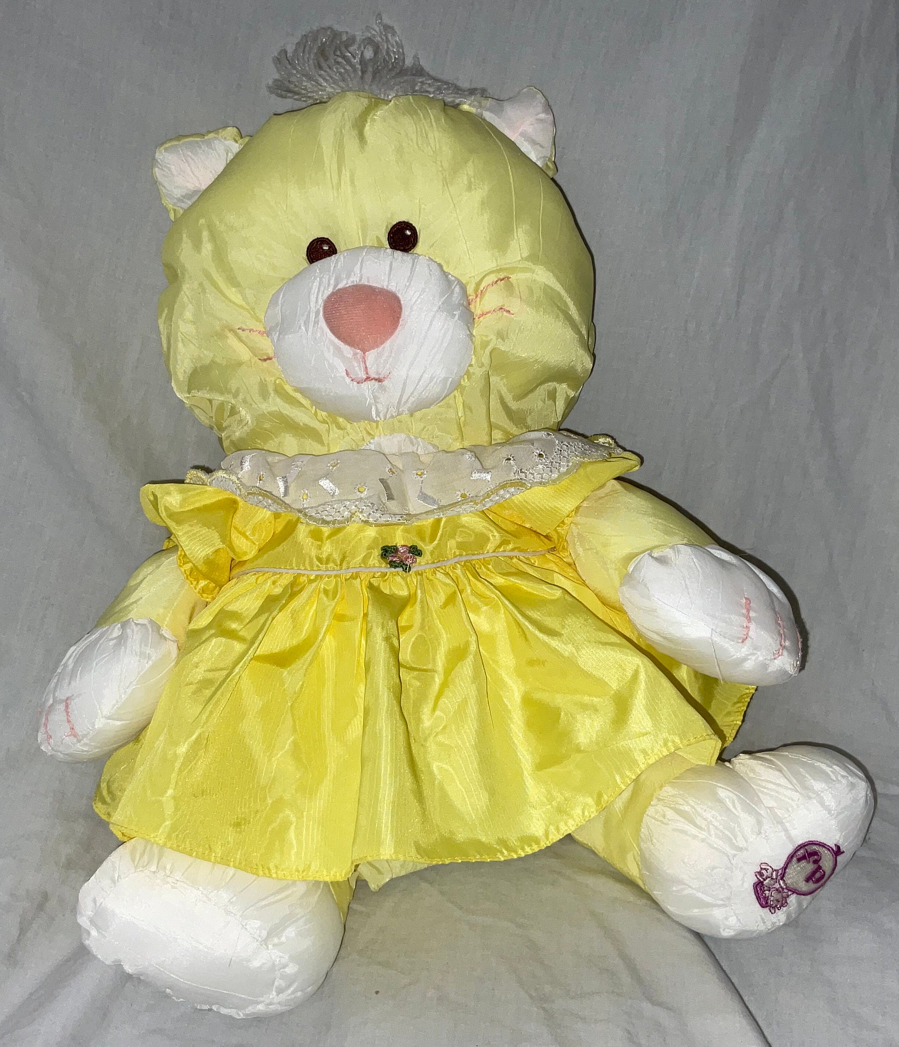 Vintage 1986 Fisher Price Puffalumps Yellow Puffalump Kitten or Cat in ...