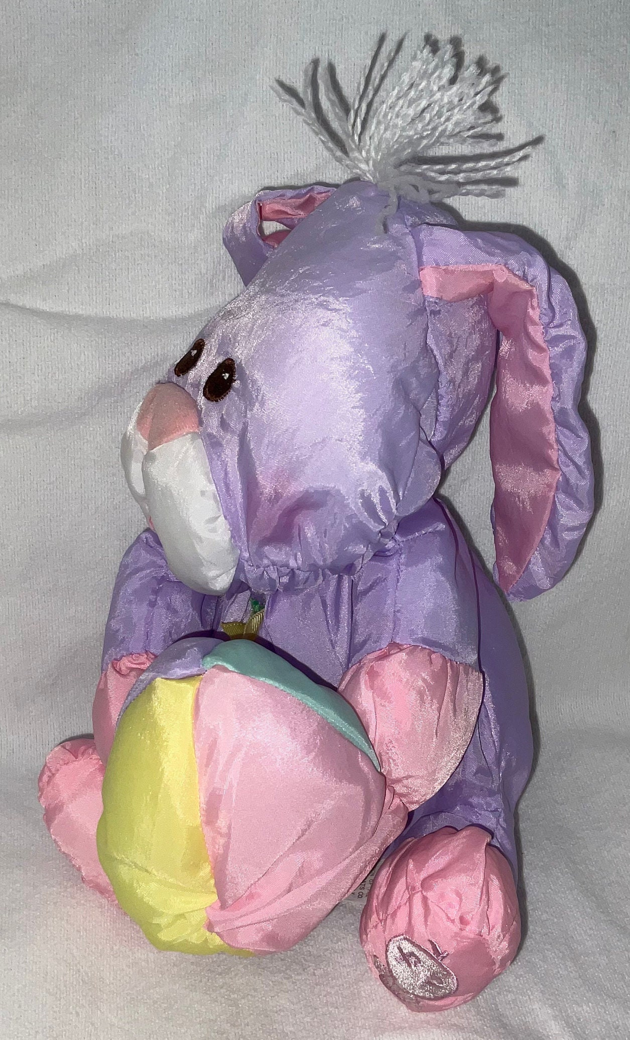Vintage 1988 Fisher Price Puffalumps 10 Purple Lavender Easter Bunny ...