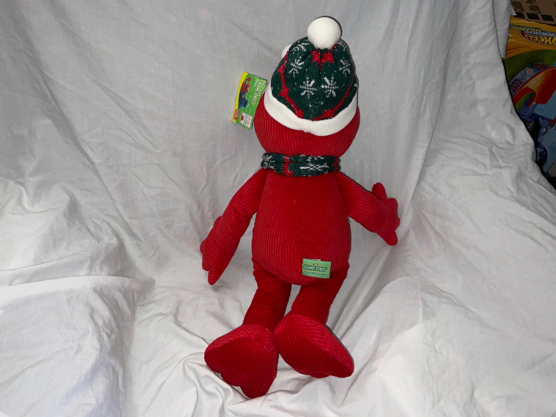 Gund Sesame Street Plush 22 Holiday Elmo With Corduroy Fabric and a ...