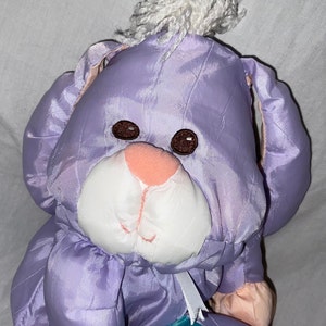Vintage 1988 Fisher Price Puffalumps Purple Easter Bunny Rabbit Holding ...
