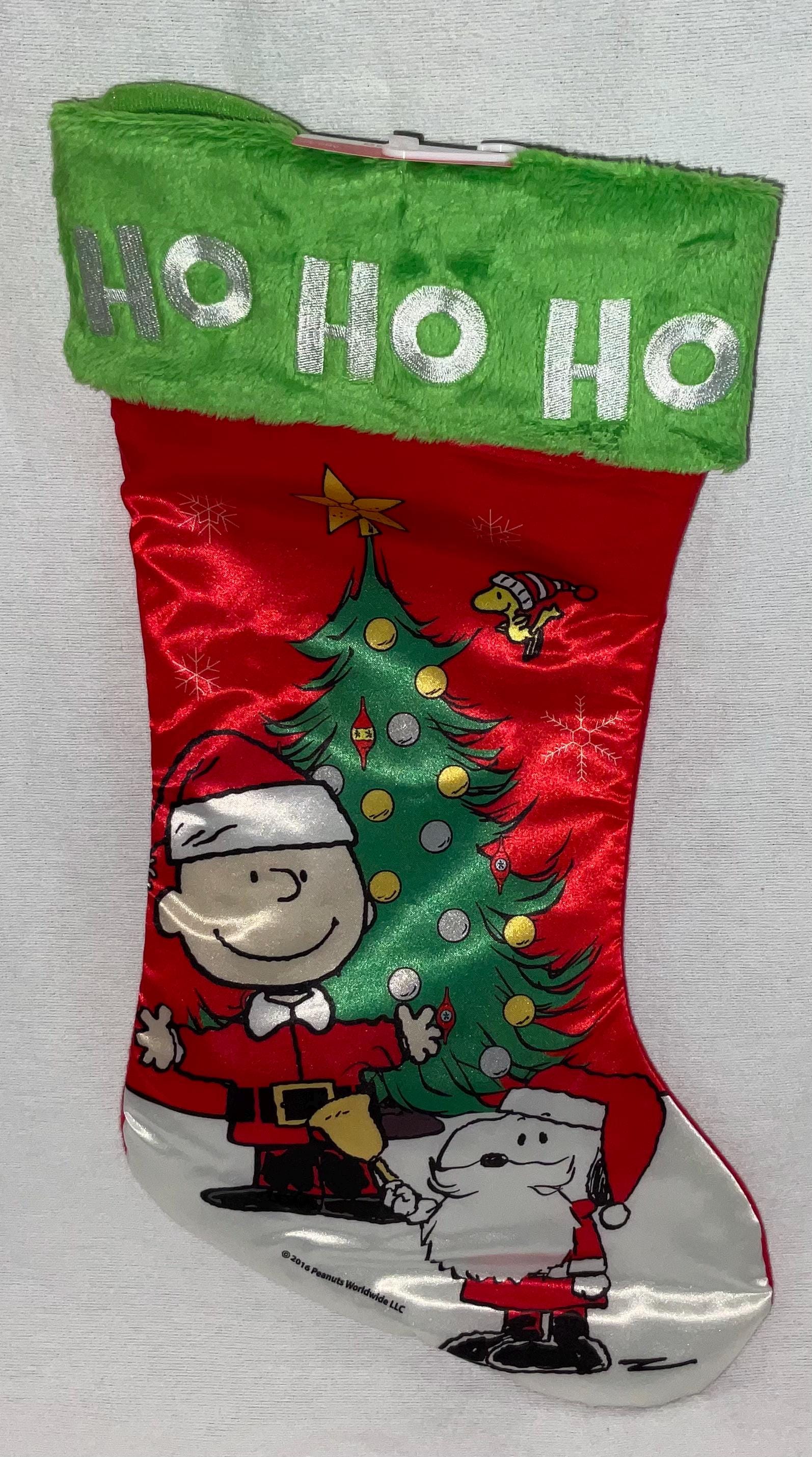 Peanuts 18” Snoopy and Charlie Brown Christmas Stocking - Hang Tag ...