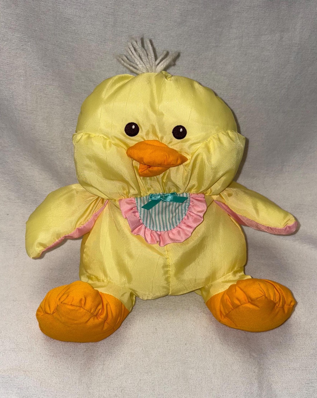 Vintage 1992 Fisher Price Puffalumps 10" Yellow Duck With Attached ...