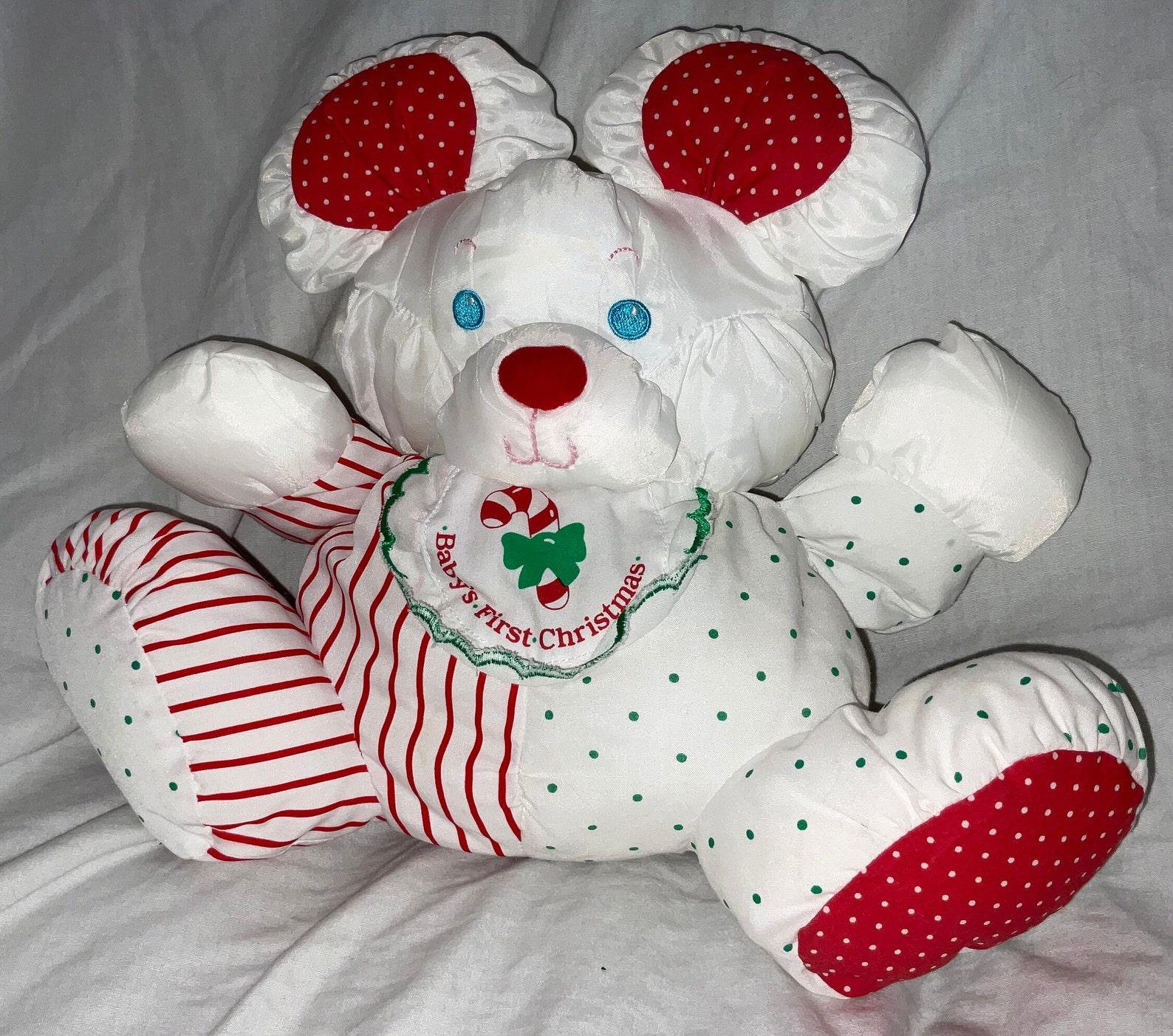 Vintage 1990 Fisher Price Puffalumps Babys First Christmas Mouse ...