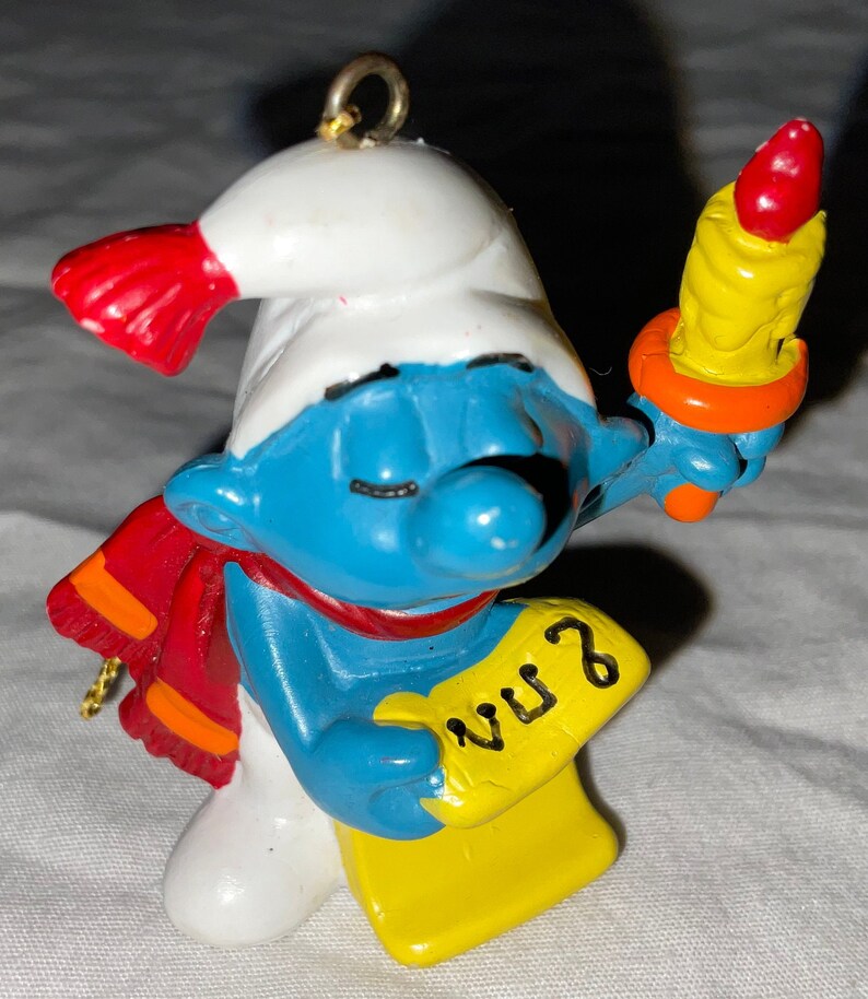 1980’s Vintage Peyo Smurfs PVC Christmas Ornament - Smurf Caroler - Etsy