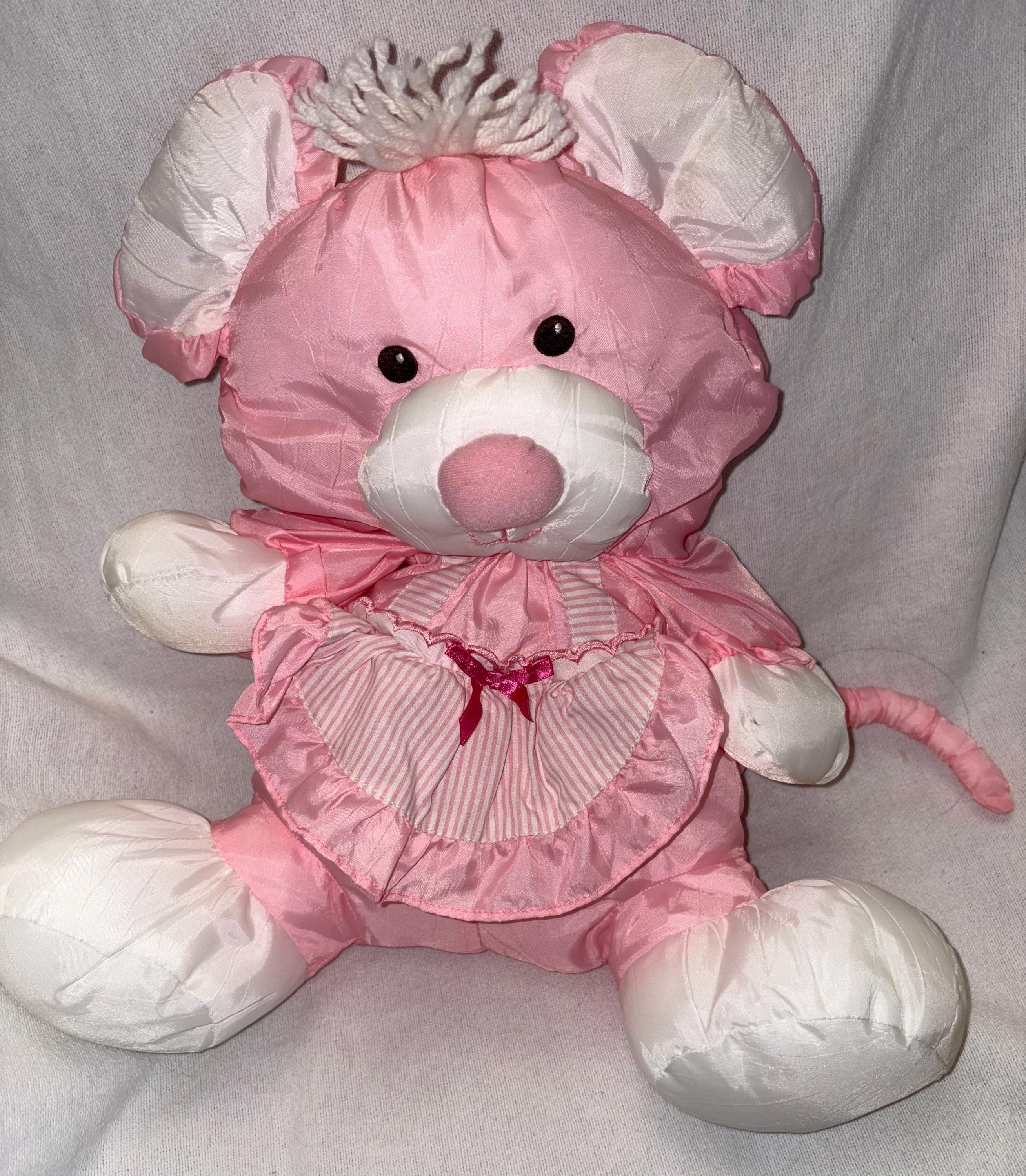 Vintage 1992 Fisher Price Puffalumps Pink Puffalump Mouse With Attached ...