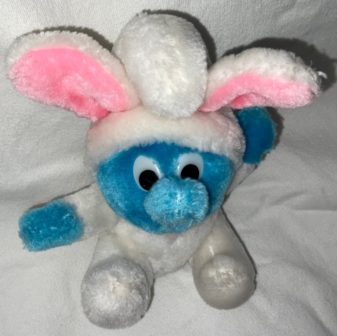 Vintage 1983 Smurfs 9” Plush Easter Smurf With Bunny Ears - Etsy