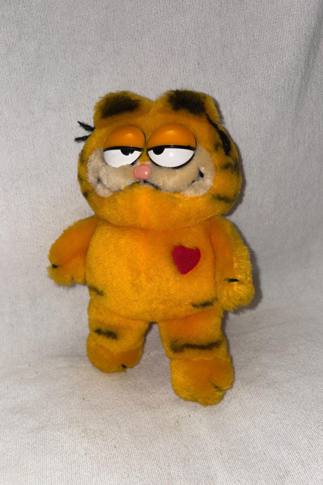 Vintage 7” Plush Garfield the Cat With Red Heart on Chest - Etsy