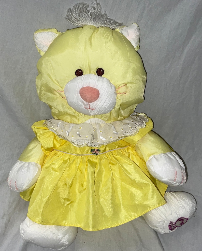 Vintage 1986 Fisher Price Puffalumps Yellow Puffalump Kitten or Cat in ...