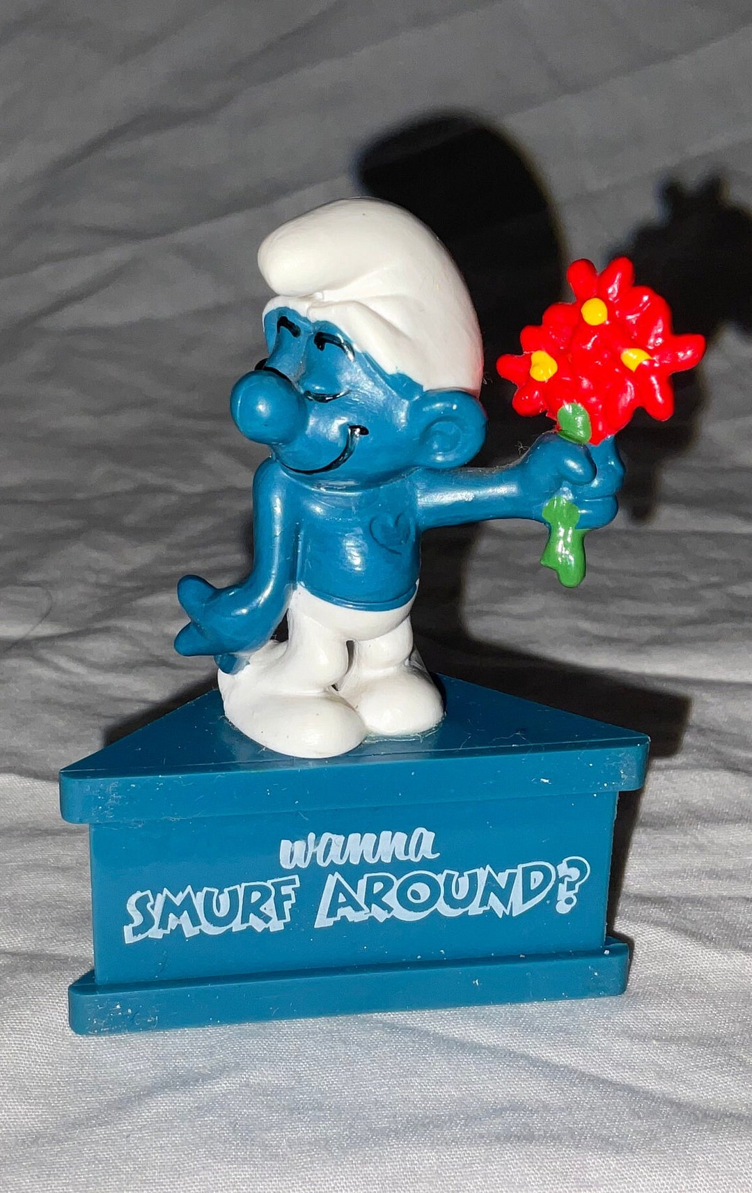 1980’s Vintage Smurf A Gram PVC Figure on Stand - Lover Smurf With ...