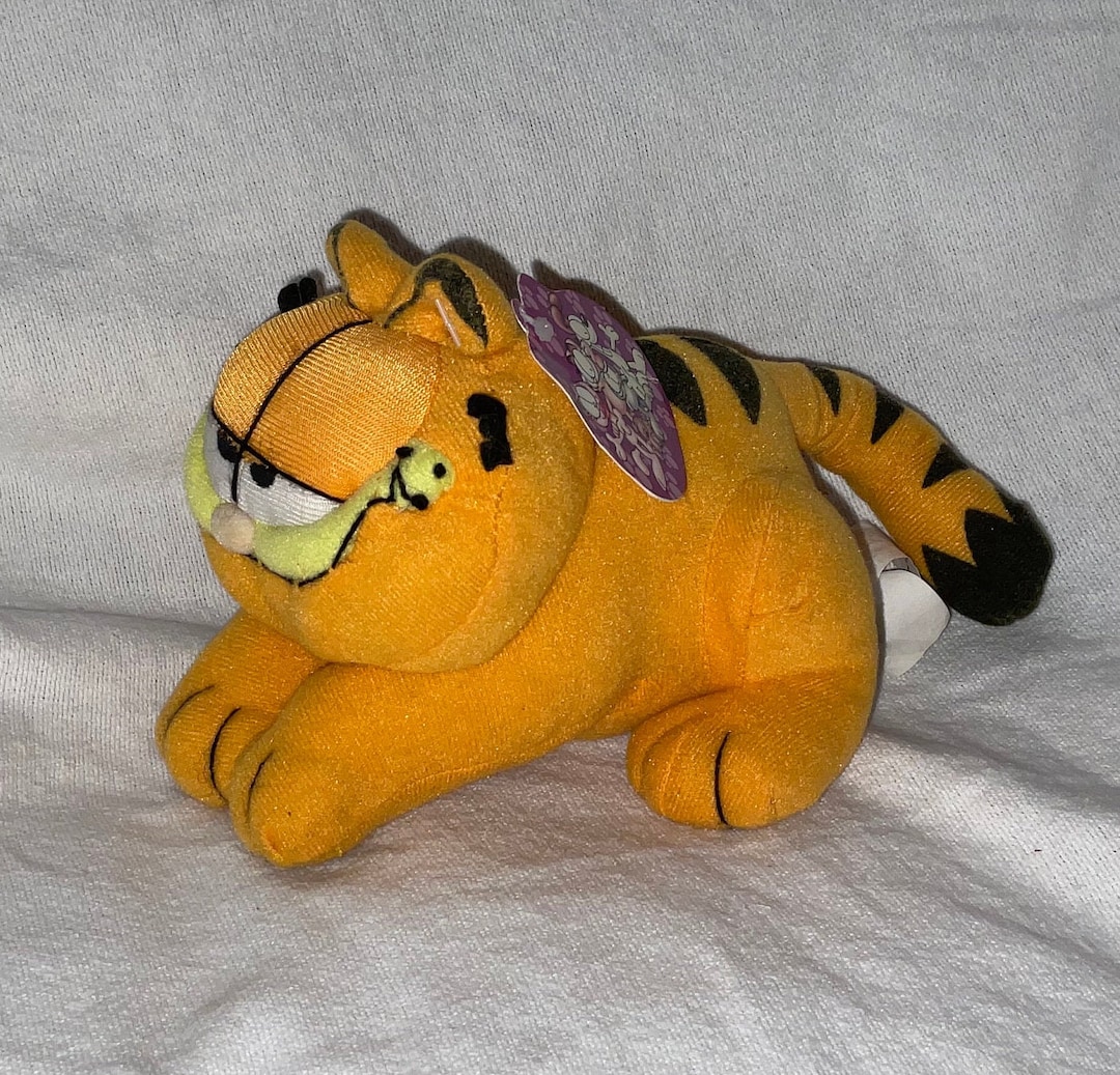 Plush 8” Garfield the Cat Laying Down With Hang Tag - Etsy
