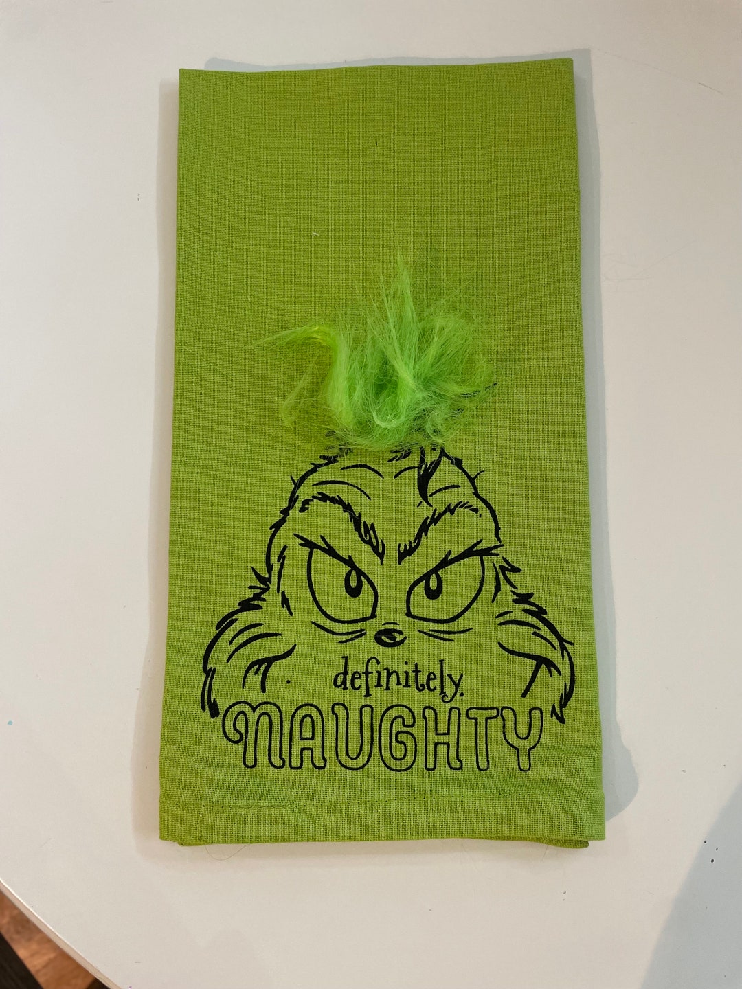 Grinch Furry Kitchen Towel, Christmas Decoration, Indoor Christmas ...