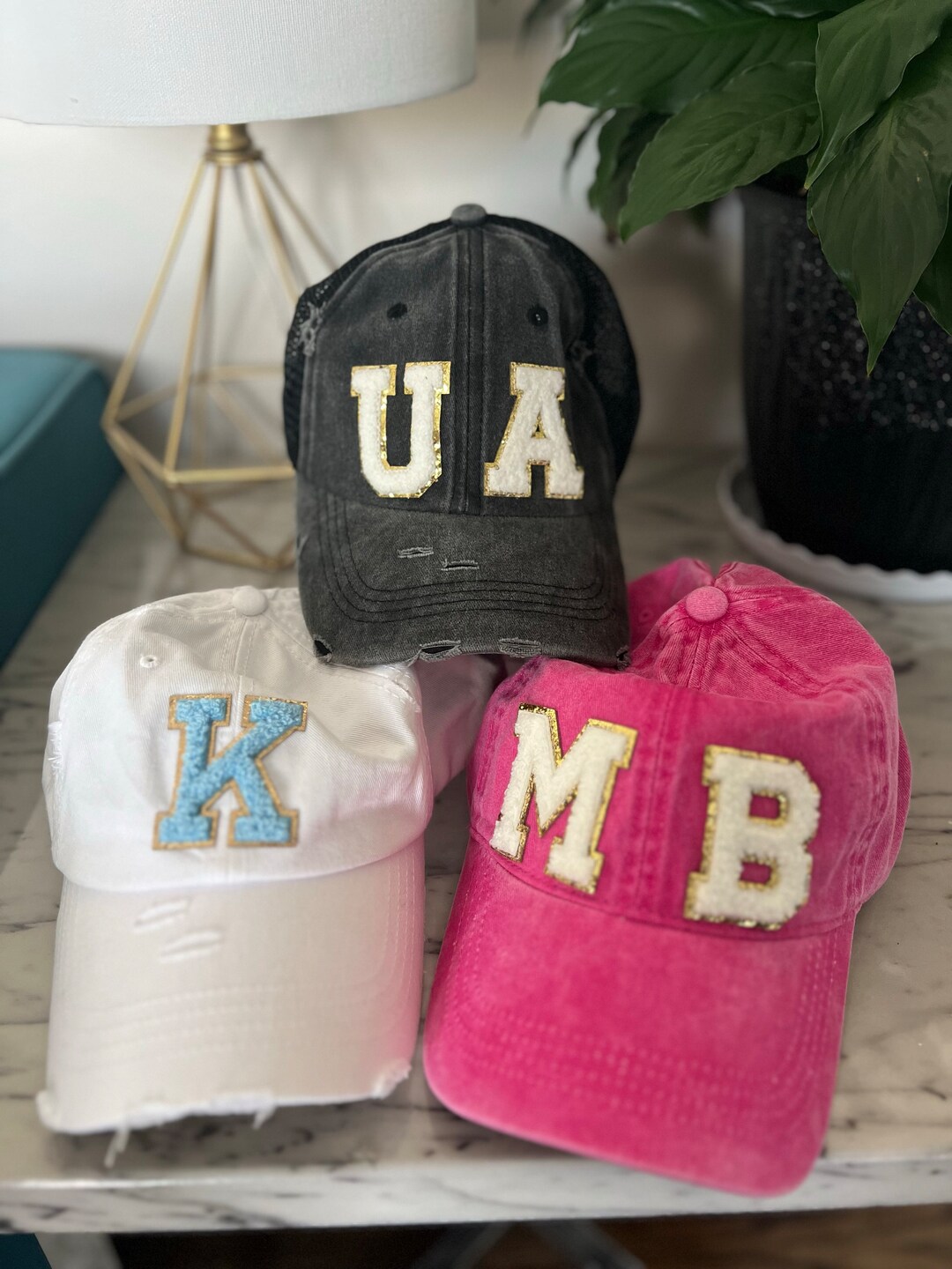 CUSTOM Hat With Chenille Letters, Initials, Gift Idea - Etsy