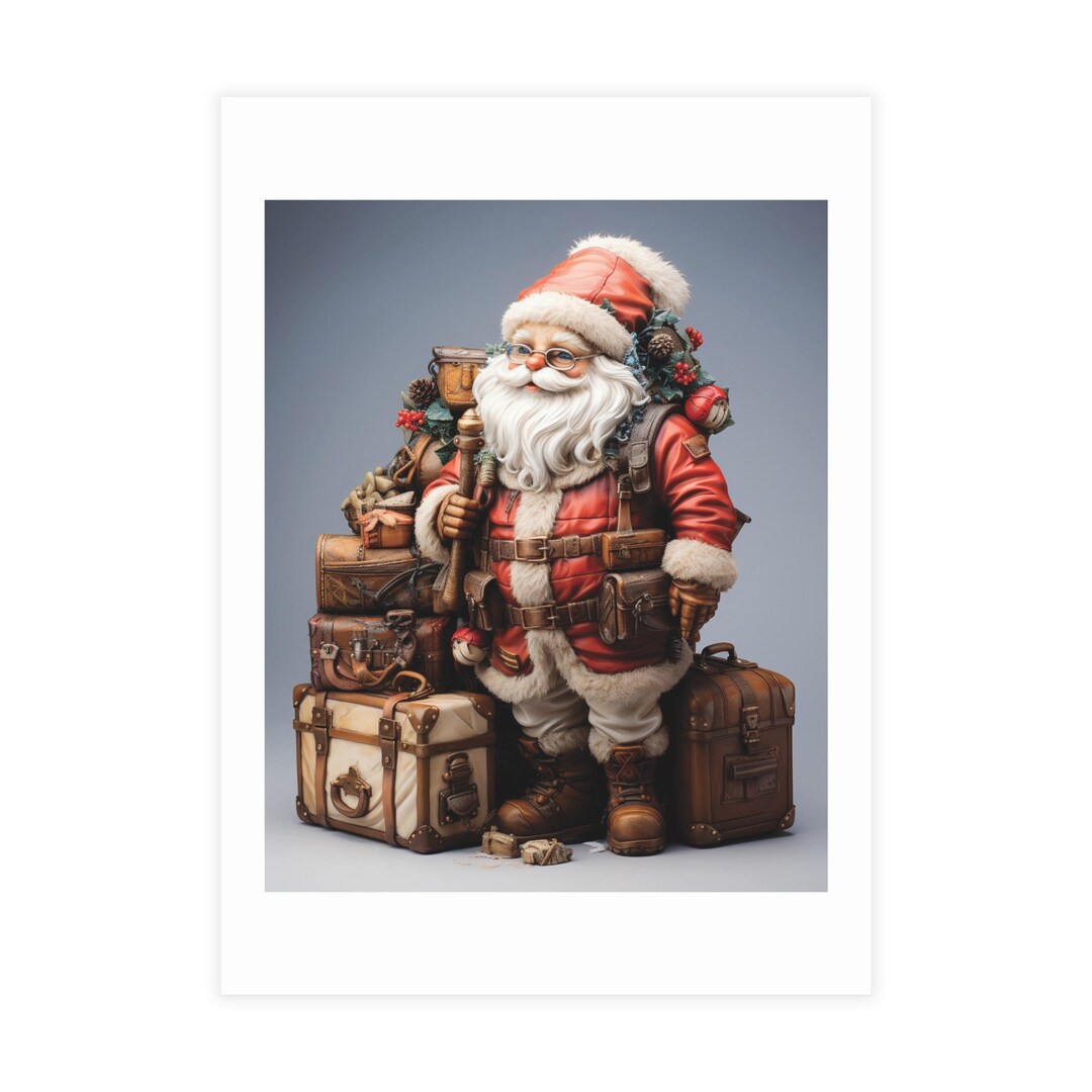 5x7 Retro Postcards Jingle Bell Journey Santa Christmas Travel ...