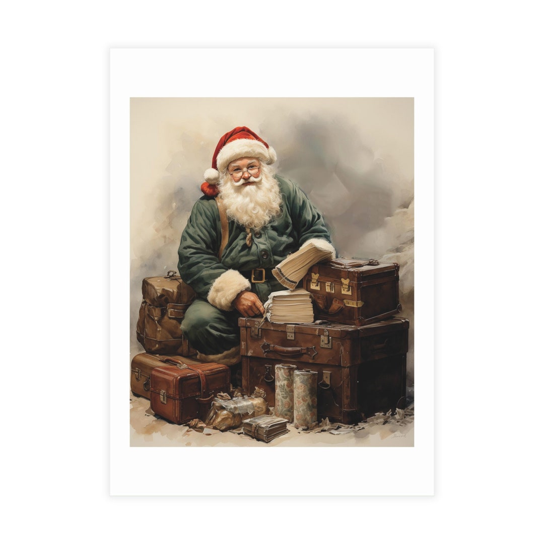 5x7 Retro Postcards North Pole Explorer Santa Christmas Travel ...