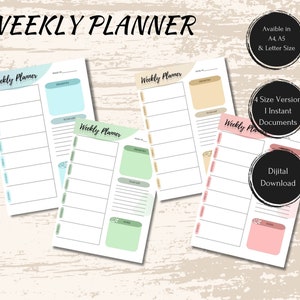 Weekly Planner Printable to Do List Minimal Weekly Schedule - Etsy