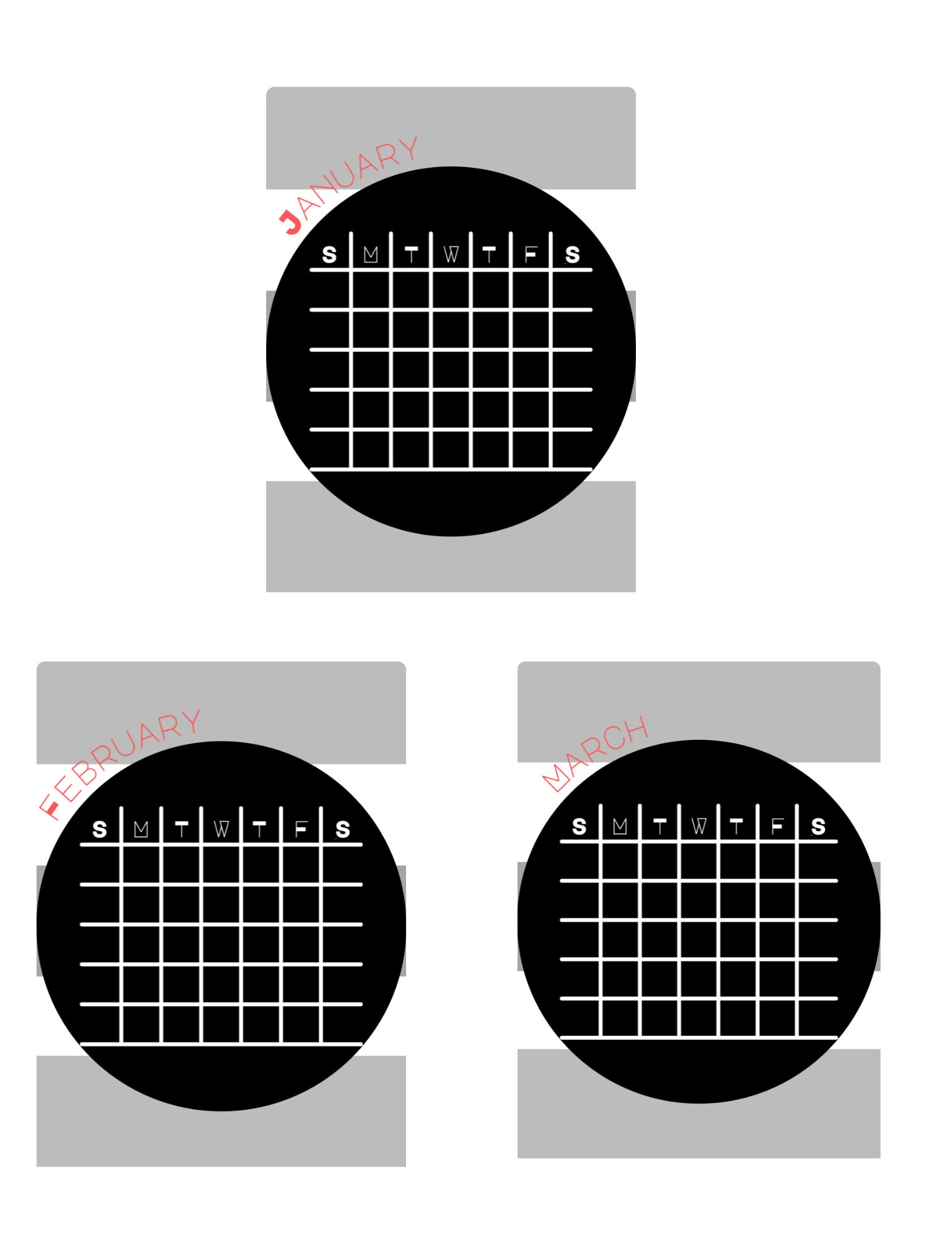 X-large Wall Calendar Retro Digital Download - Etsy