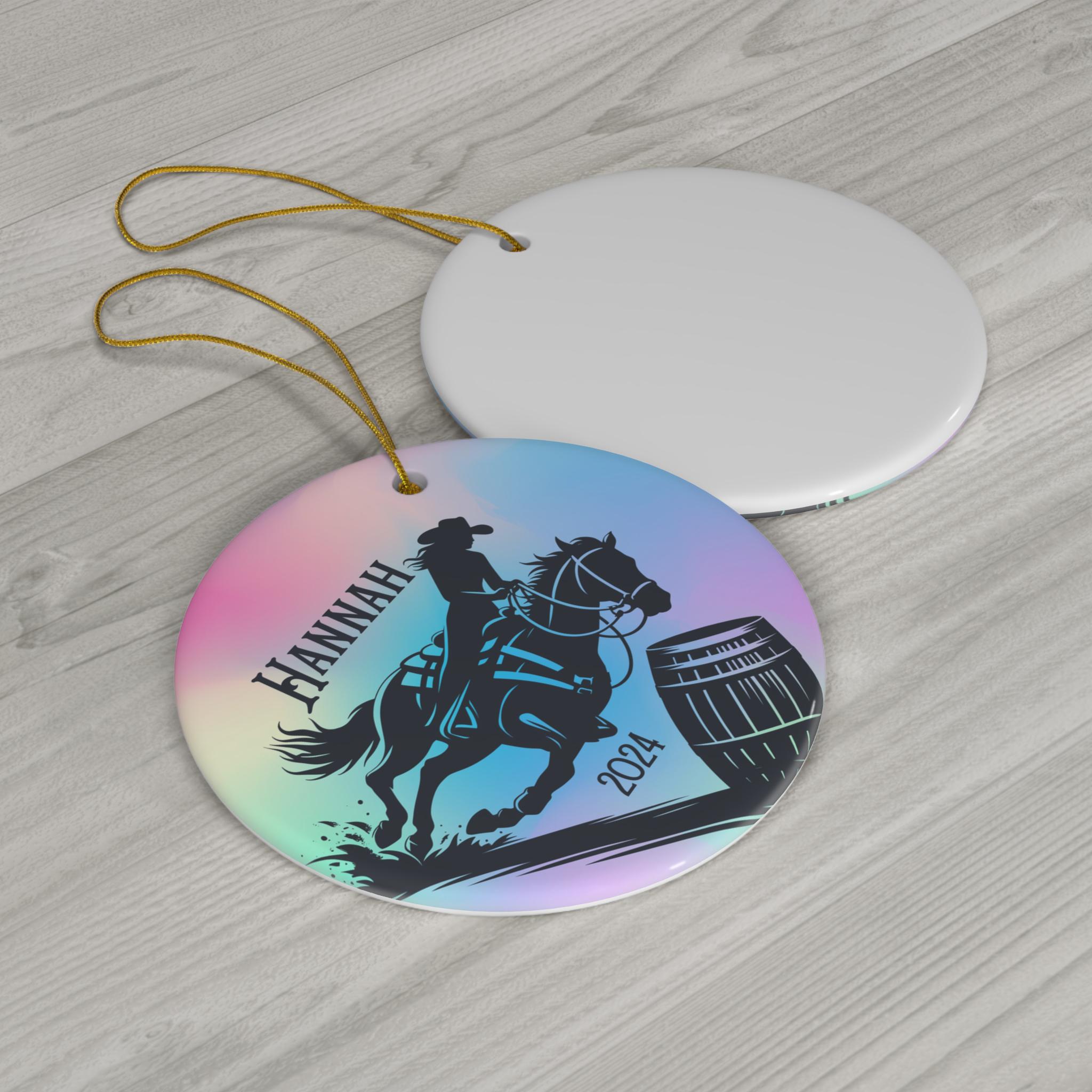 Personalized Barrel Racing Ornament, Barrel Racing Ornament, Horse Race ...