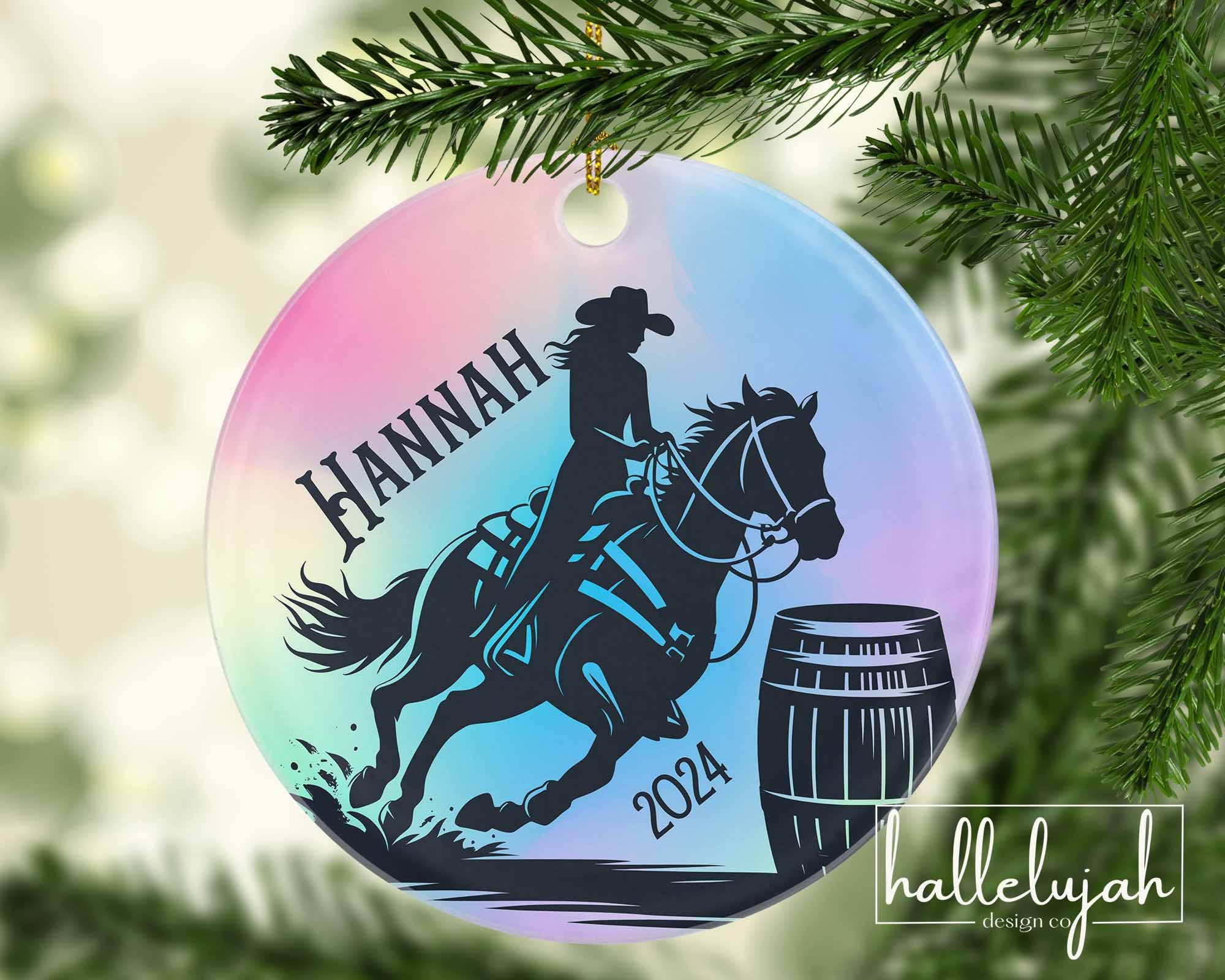 Personalized Barrel Racing Ornament, Barrel Racing Ornament, Horse Race ...