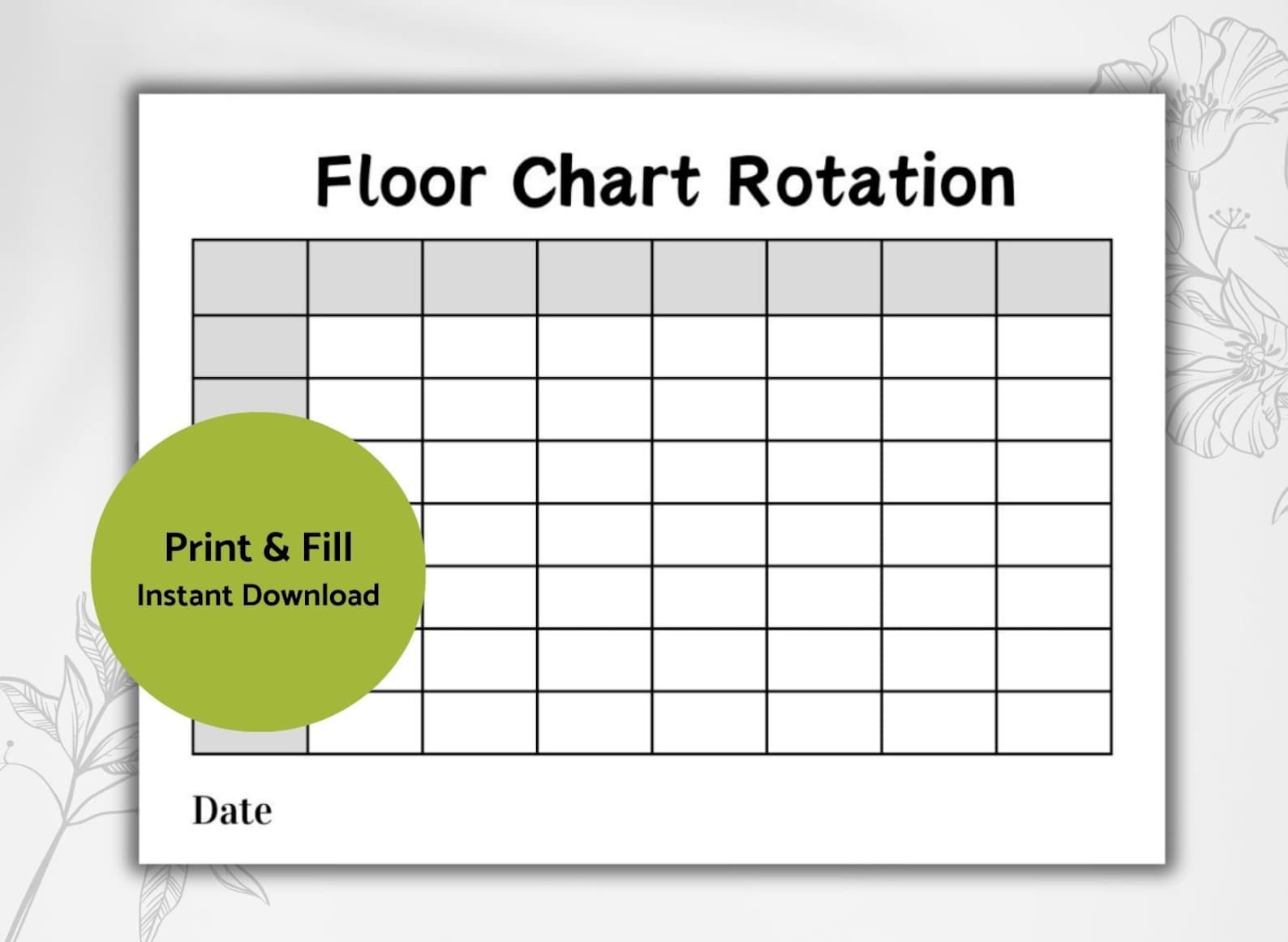 Floor Chart Rotation for Restaurant Server Rotation Chart Printable ...