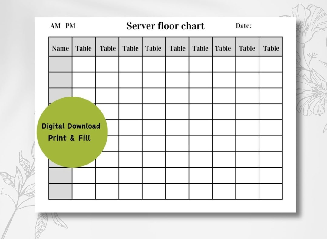 Server Floor Chart Rotation Chart Printable Fillable and Print and ...