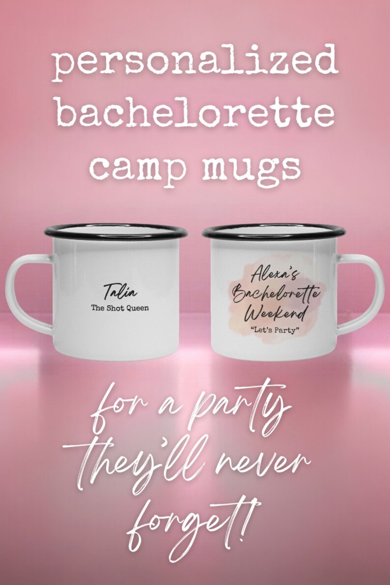 Personalized Bachelorette Gift Mug Bridal Party Pink Bridesmaid Gift ...