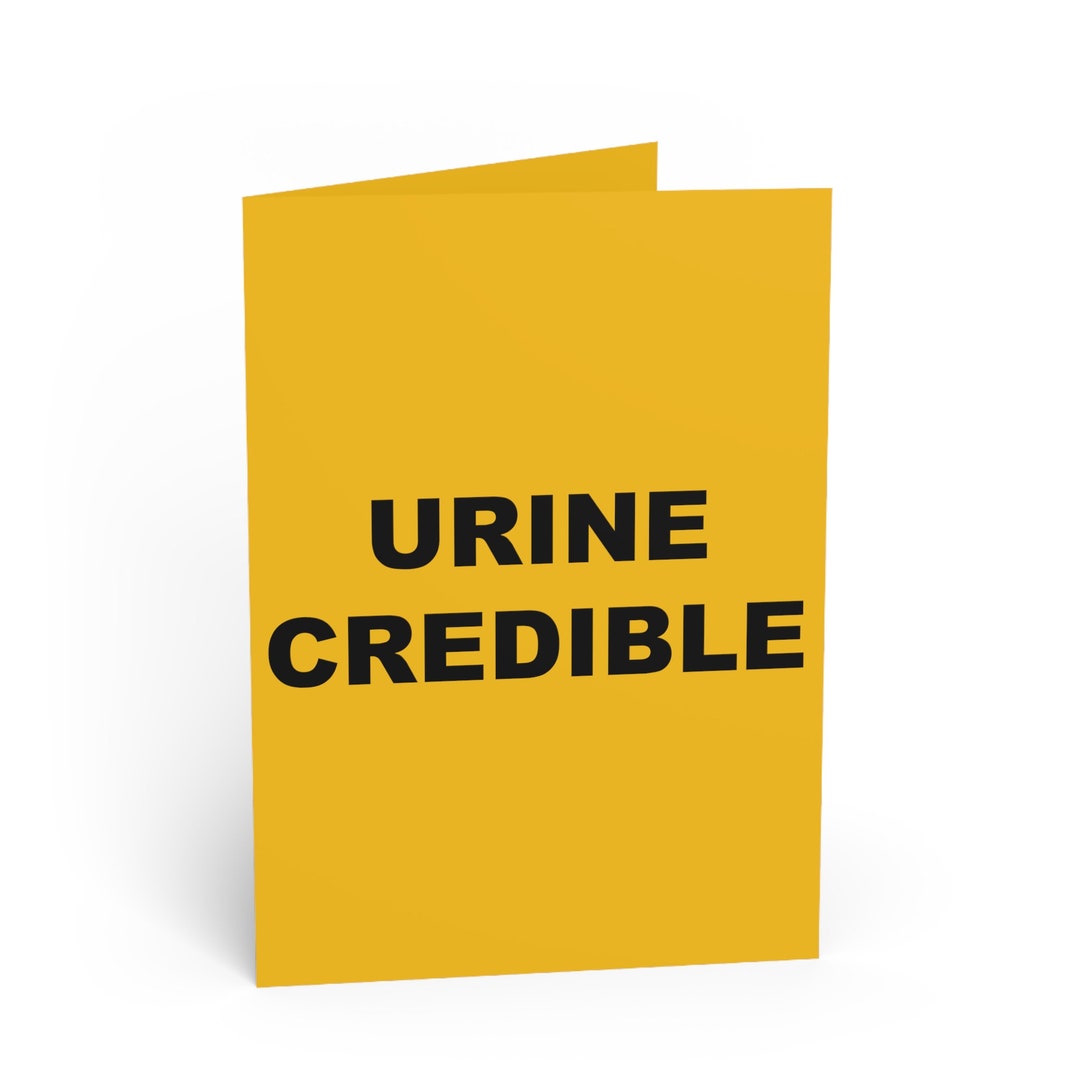 Urine Credible Card With Envelope Gag Gift Funny Card Pee Card Funny ...