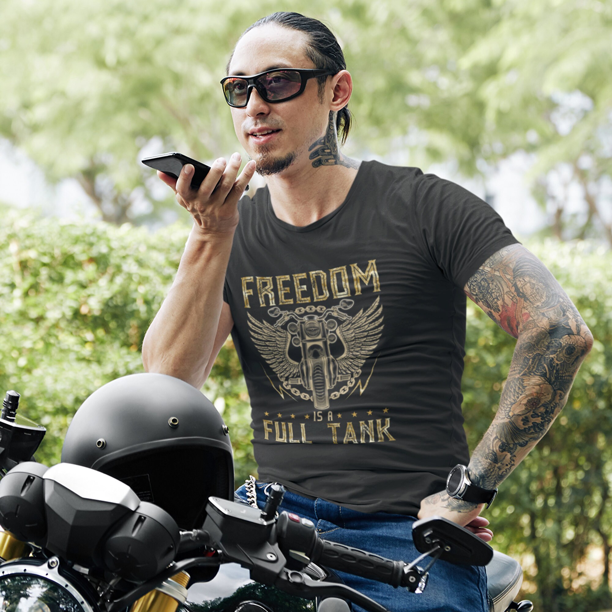 Motorcycle Rider Tshirt Freedom is a Full Tank Tshirt Rider Motorcycle ...