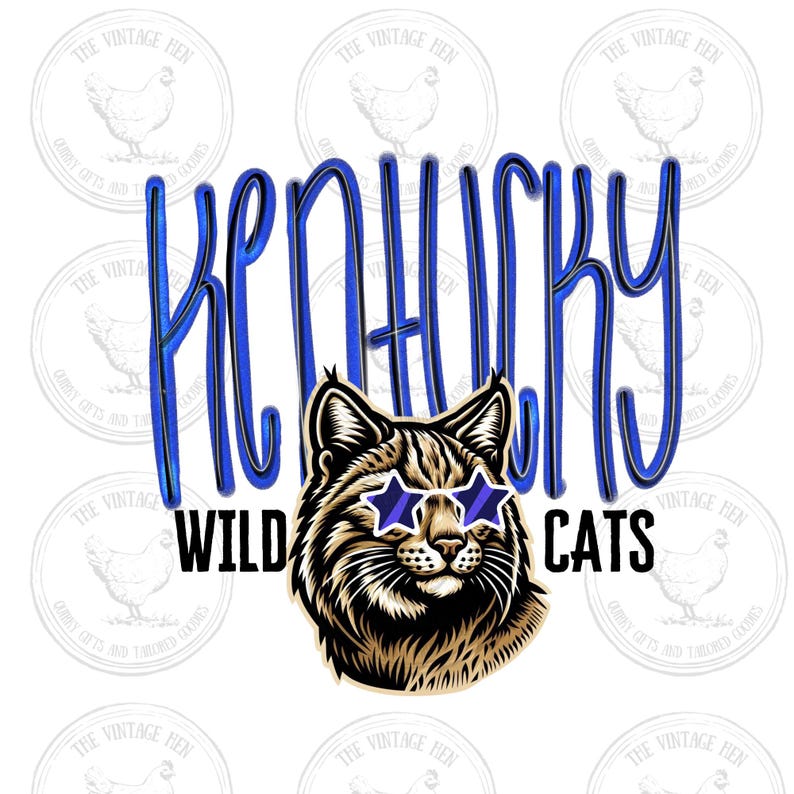 Kentucky Wildcats Mascot Sunglasses Handwritten Png - Etsy