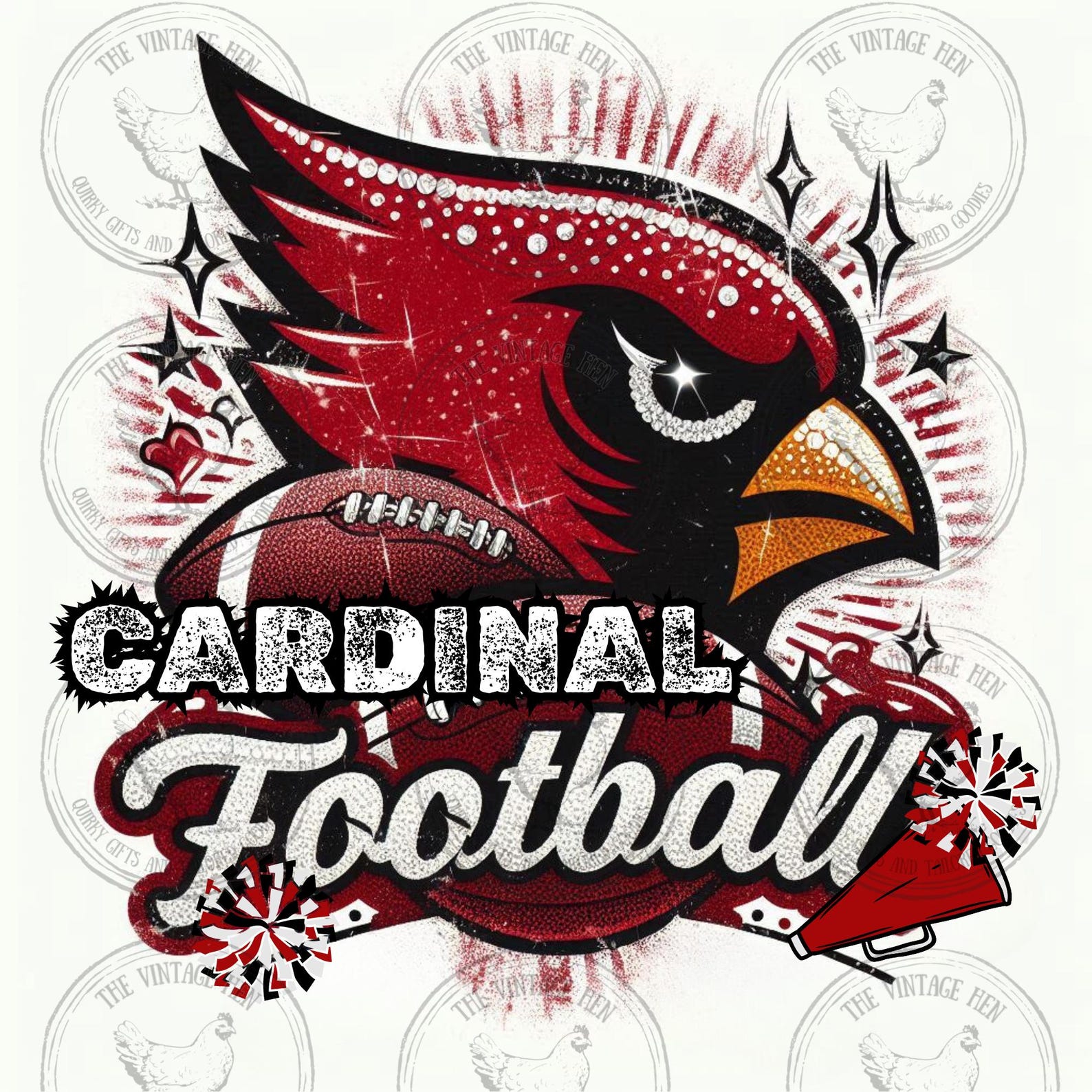 Cardinal Football Rhinestone Sequin Png - Etsy