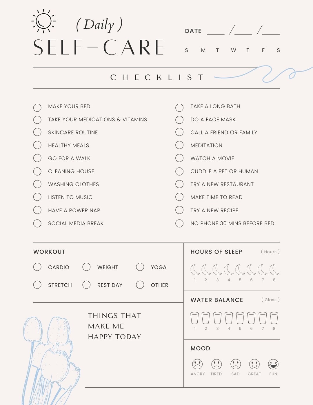 Boho Chic Digital Daily Planner Checklist - Embrace the Free-spirited ...