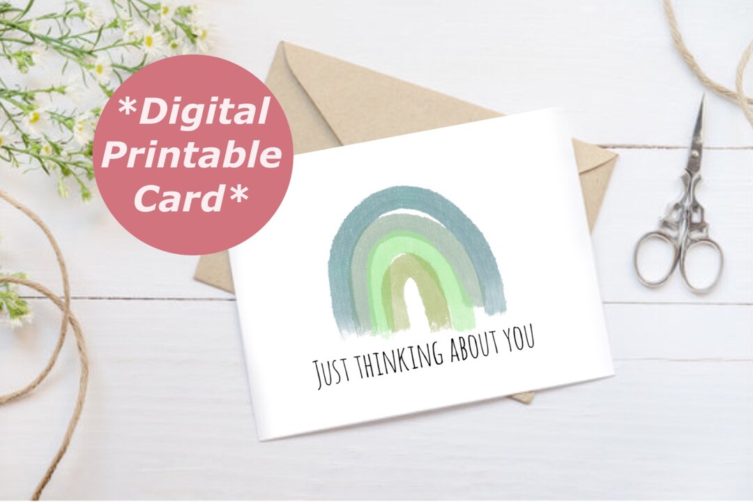 Printable Rainbow Greeting Card Thinking of You Digital Download - Etsy