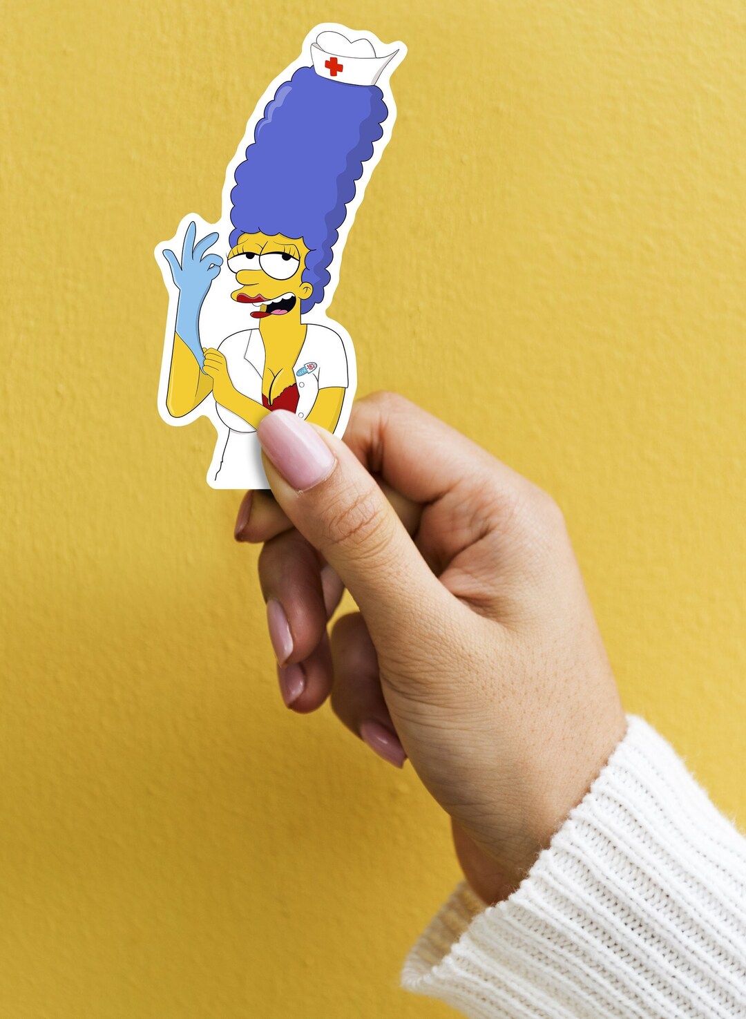 Blink 182 Sticker 4 Inch the Simpsons X Blink 182 Marge Simpson Enema ...
