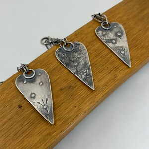 Riveted Triptych Heart Necklace in Sterling Silver *three of Three - Etsy