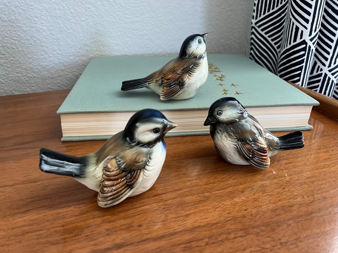Vintage Goebel West German Porcelain Chickadee/sparrow Bird Figurines ...