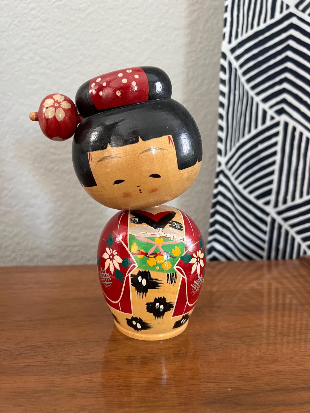 Japanese Kokeshi - Wooden Bobble Head Doll - Made in Japan - Etsy