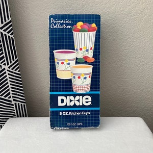 Vintage Unopened Box of 1987 Dixie Cups - 5 Oz. - Primaries Collection ...