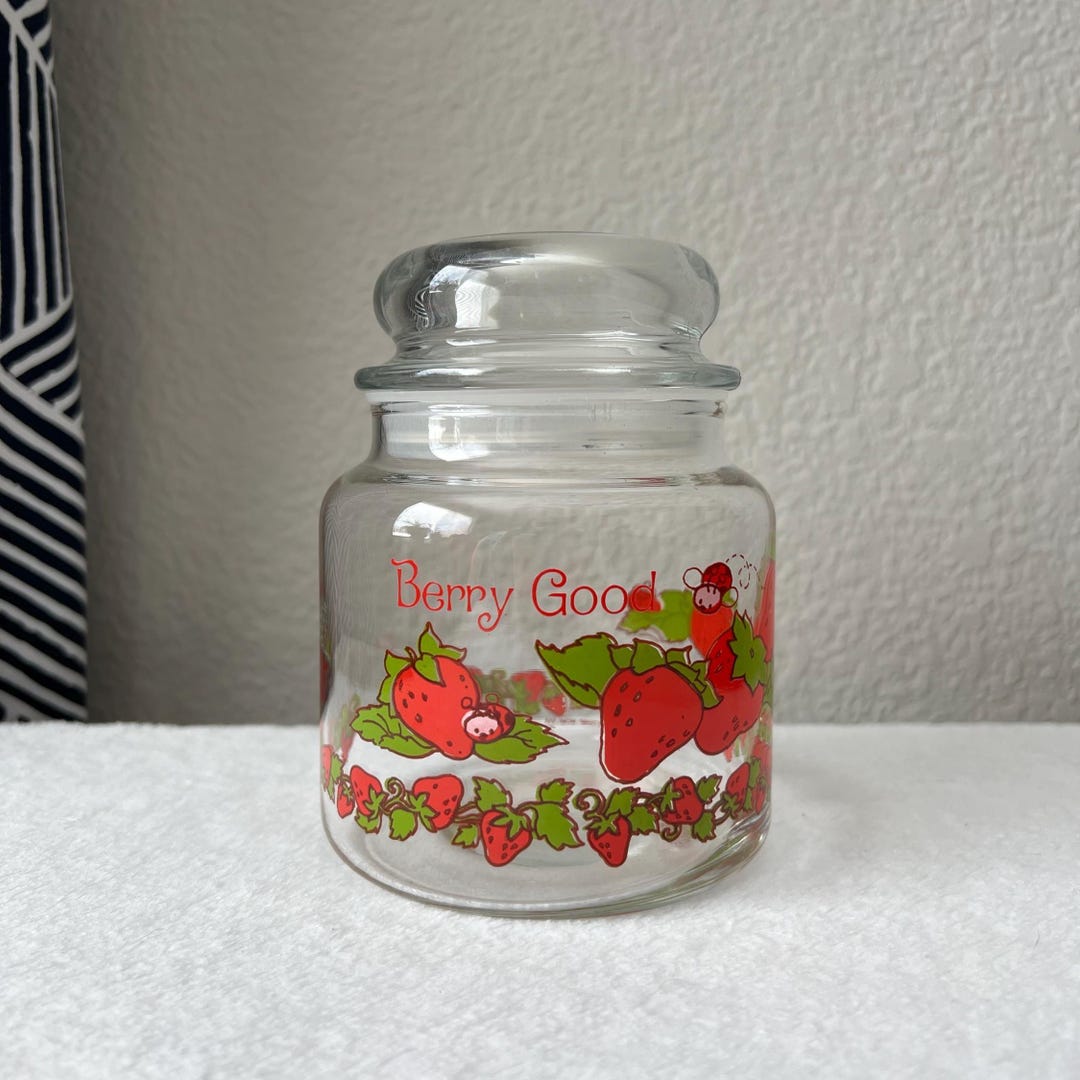 1980's Strawberry Shortcake "berry Good" Glass Jar With Lid ...