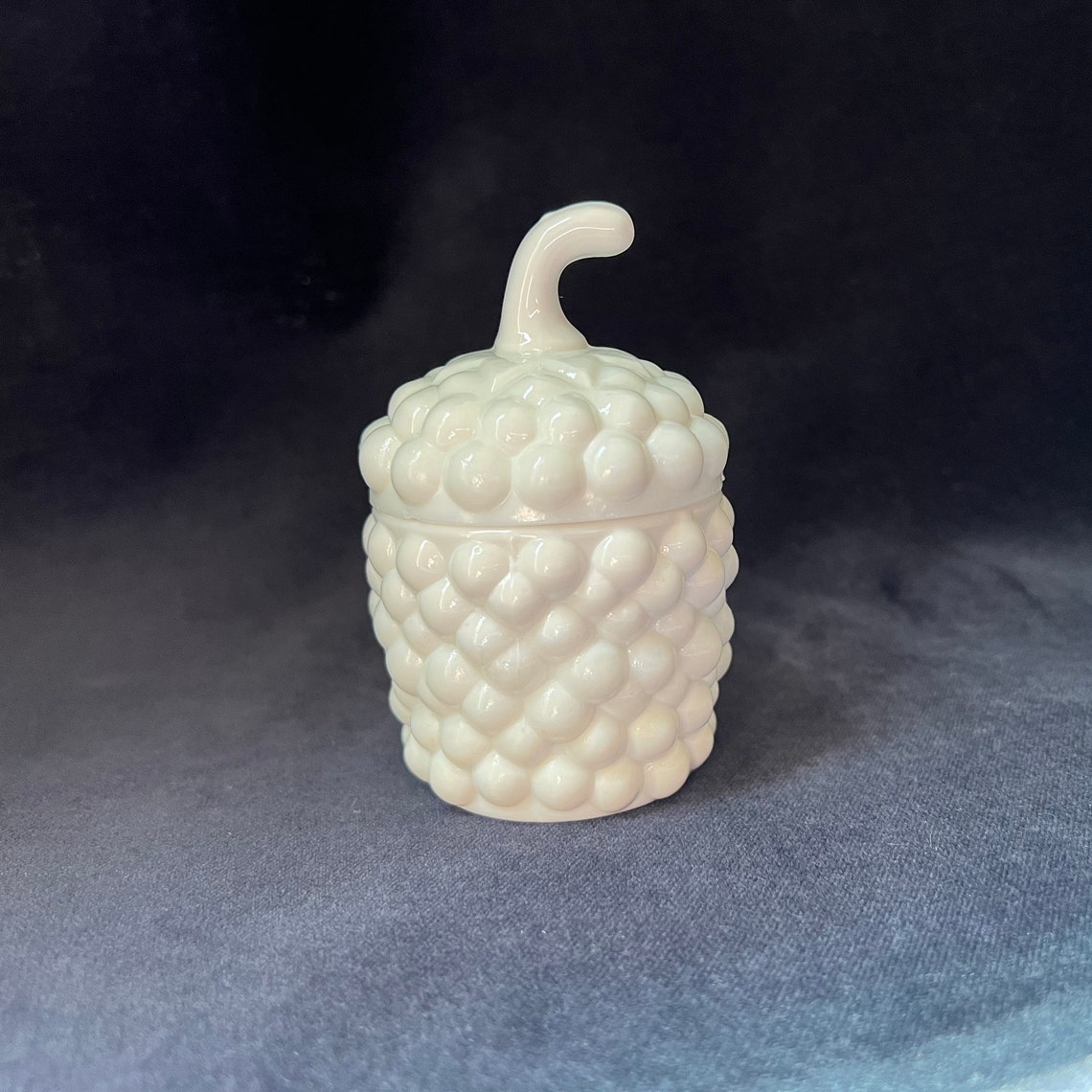 Vintage Milk Glass Jam Jar/container With Lid Berry Design - Etsy