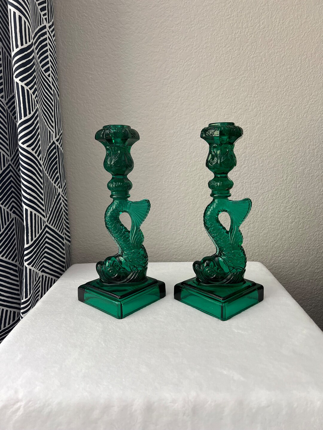 Vintage Metropolitan Museum of Art (MMA) Dolphin/koi Fish Candlestick ...