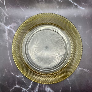 Federal Glass Amber Yellow Swirl Pattern Serving Bowl / Salad Bowl - Etsy