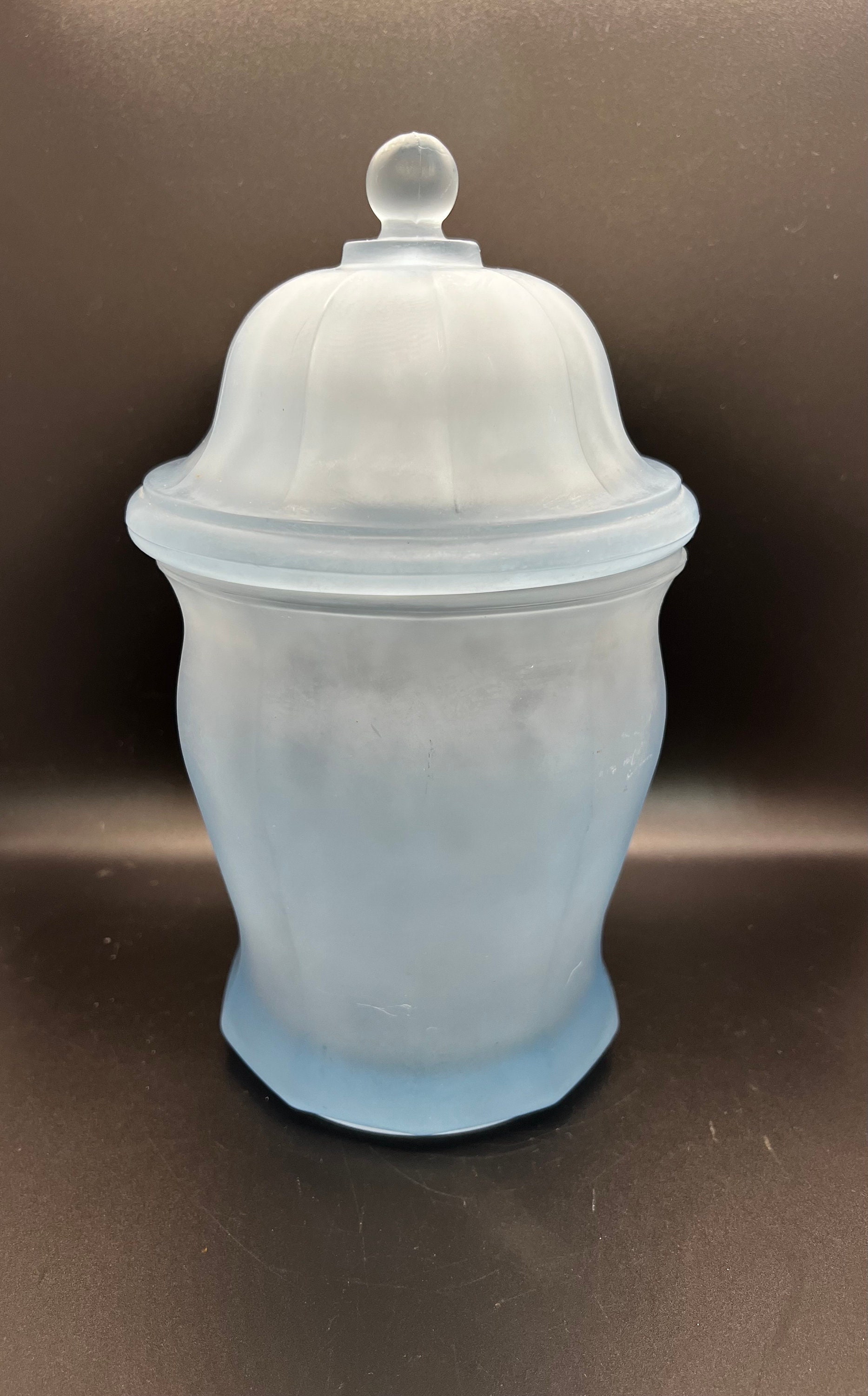 Light Blue Frosted Candy Cookie Apothecary Jar - the Blue Jar - Lidded ...