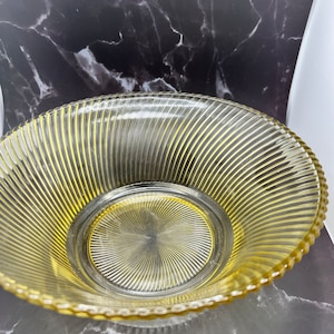 Federal Glass Amber Yellow Swirl Pattern Serving Bowl / Salad Bowl - Etsy