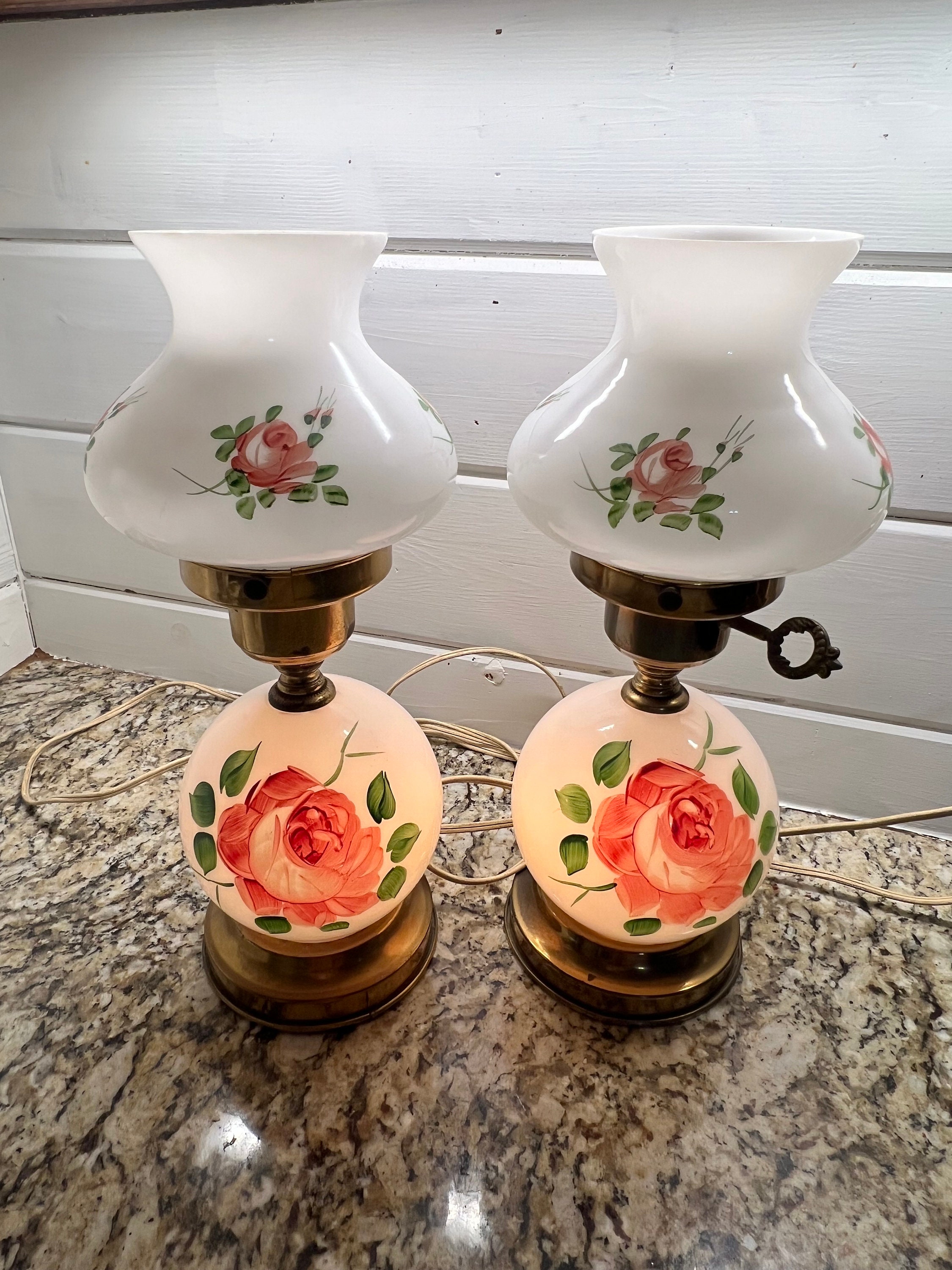 Victorian Milk Glass Lamps / Cottagecore Style / Cottage-core / Gone ...
