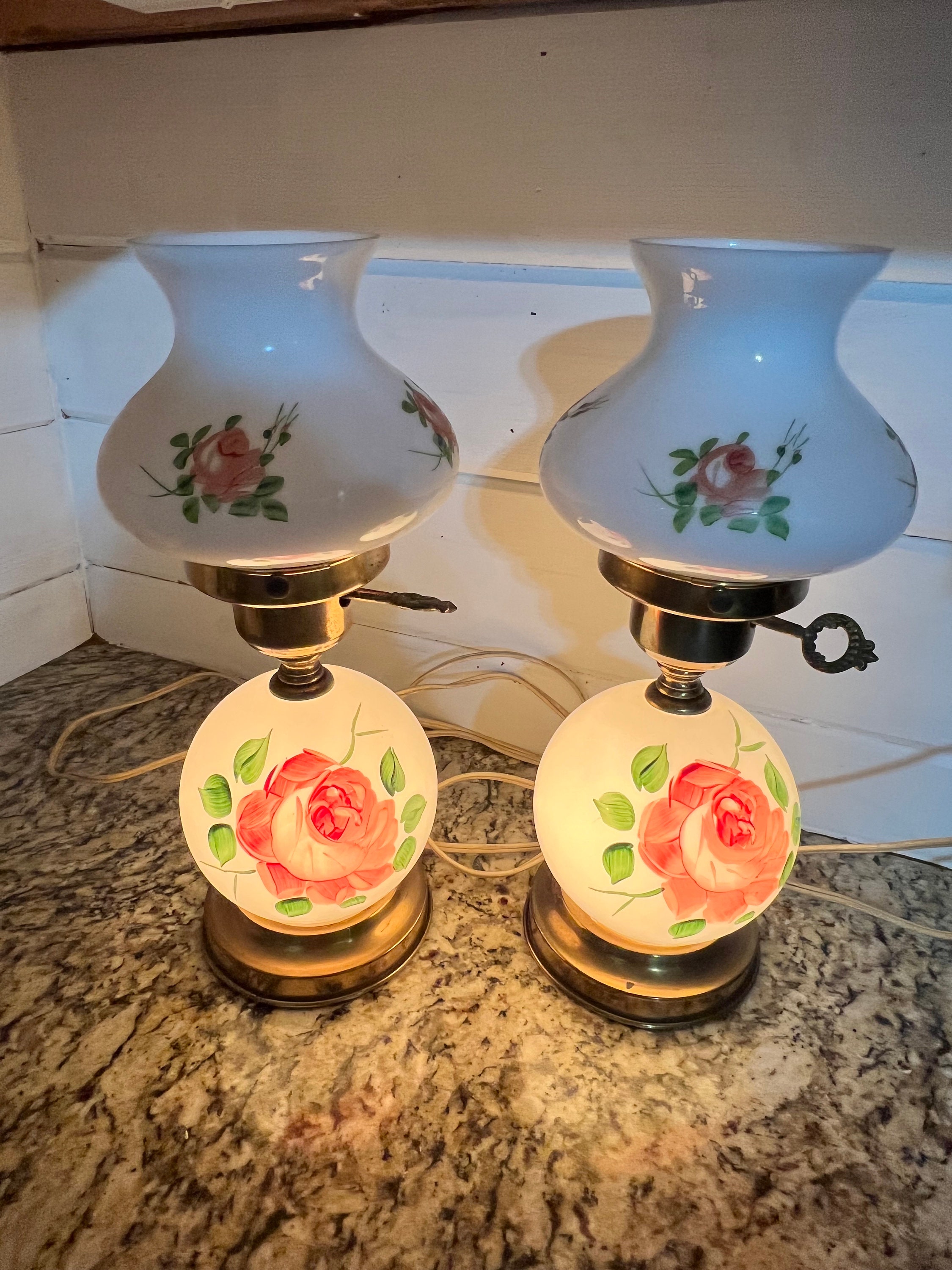 Victorian Milk Glass Lamps / Cottagecore Style / Cottage-core / Gone ...