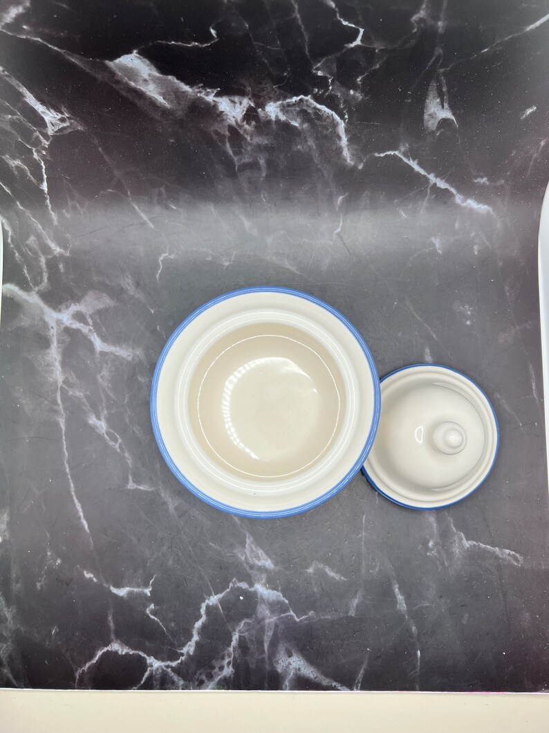 Pfaltzgraff Cream and Blue Small Crock / Home Decor / Dinnerware - Etsy